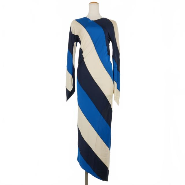 【中古】マルニ MARNI 22SS ストライプ 切替 タイトワンピース ドレス ストレッチ 38 マルチカラー ABMA0850HQ UTV886