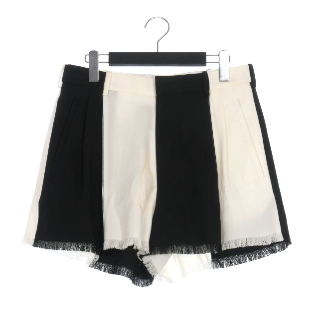 【中古】マルニ MARNI 22SS ストライプショートパンツ ショーツ 48 ブラック/ホワイト 白/黒 PUMU0194QY 国内正規