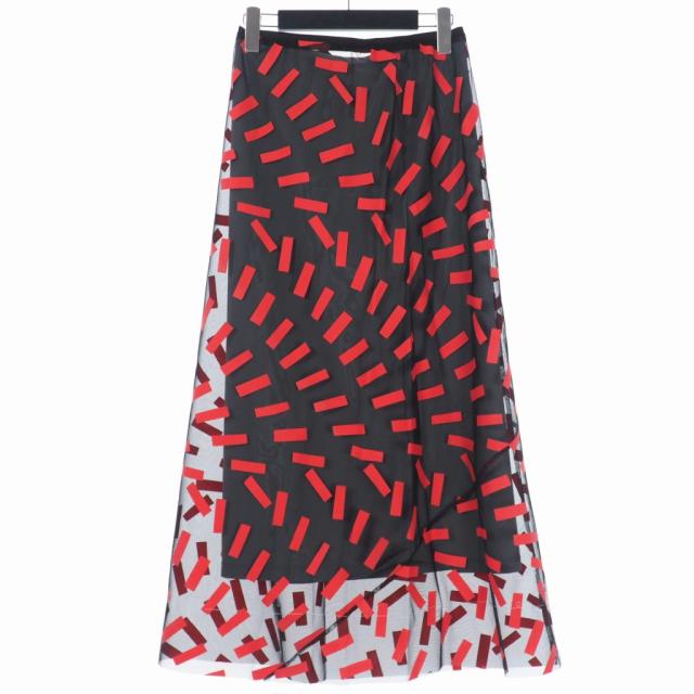 【中古】未使用品 メゾンマルジェラ Maison Margiela 21SS ストレッチ チュール スカート シースルー レイヤード 38