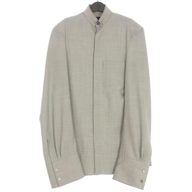 【中古】ケイスケヨシダ KEISUKEYOSHIDA 24AW TRUDGE PASTORS SHIRT オーバーサイズシャツ 長袖 M グレー KY24FW010