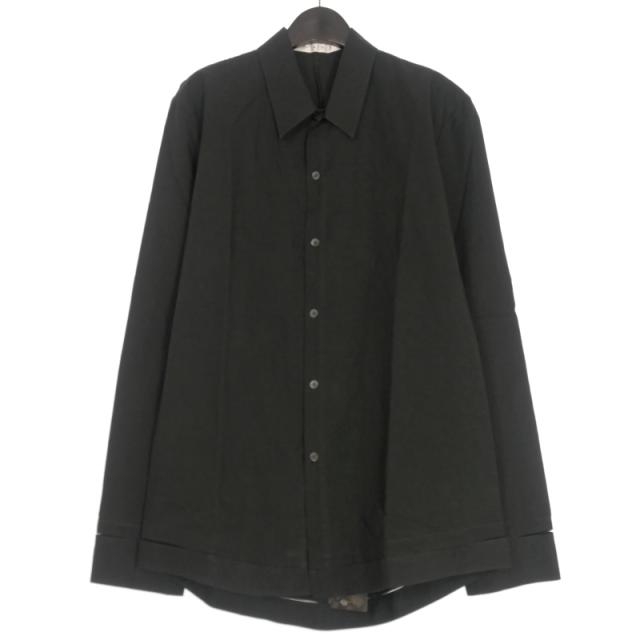 【中古】未使用品 カング KANG HAND-STITCHED HEM BORDER RELAXED FIT SHIRT ハンドステッチ シャツ 長袖 48