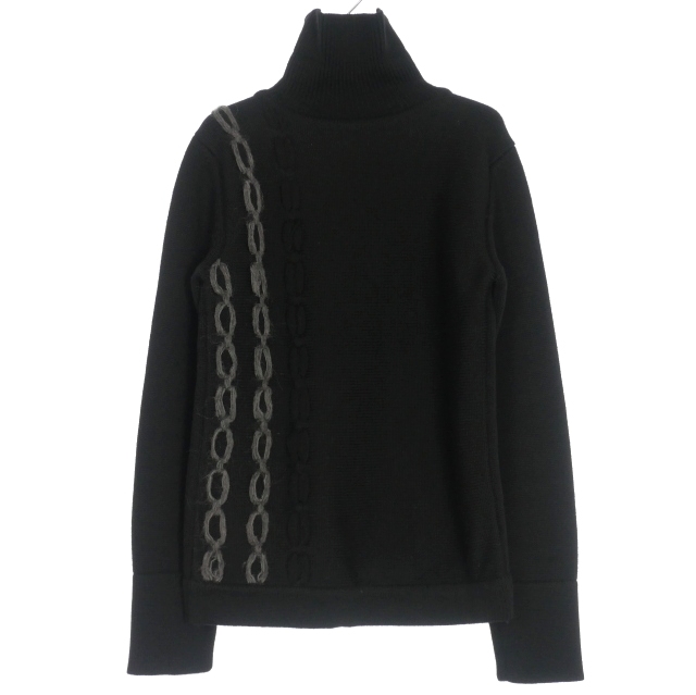 【中古】ディオールオム Dior HOMME 03AW “Luster” Triple チェーン刺繍 タートルネックニット セーター XS