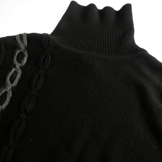 【中古】ディオールオム Dior HOMME 03AW “Luster” Triple チェーン刺繍 タートルネックニット セーター XS