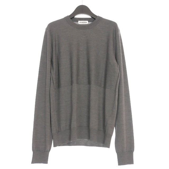 【中古】ジルサンダー JIL SANDER 23SS Super Fine Merino Wool ハイゲージニット セーター 長袖 50 グレー J22GP0111