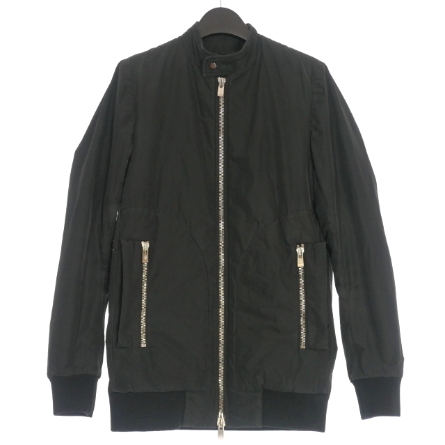 【中古】タマンヤー thamanyah ノーカラー 中綿ブルゾン ジャケット 長袖 42 ブラック 黒 メンズ