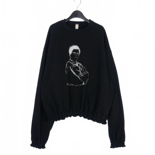 【中古】未使用品 シンヤコズカ SHINYA KOZUKA 25AW Ordinary  His Crew With Printing  M ブラック