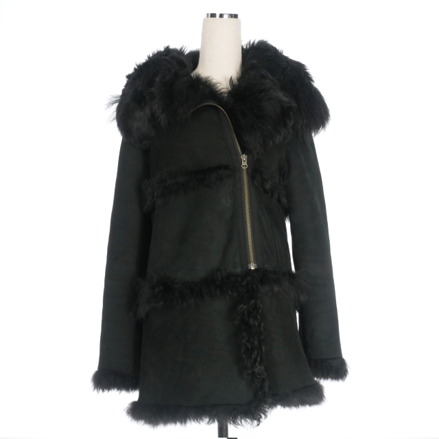 【中古】フローレント FLORENT ムートン ファーコート ジャケット 長袖 S ブラック 黒 1105F08019 レディース