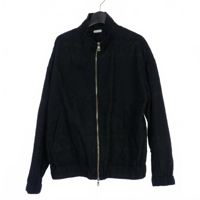 【中古】シーオール SEEALL 23SS MINIMAL FLIGHT JACKET ジャガード フライトジャケット ブルゾン 3 黒 ブラック