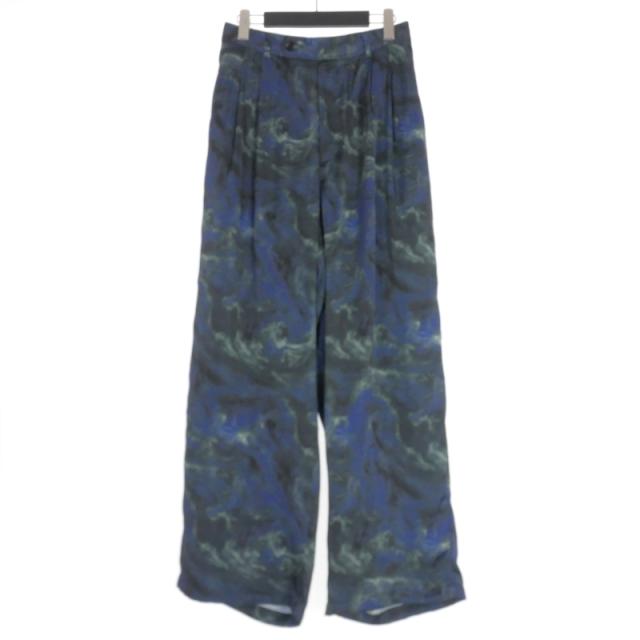【中古】未使用品 ユハ JUHA 25SS ABSTRACT WIDE EASY PANTS ワイド イージーパンツ スラックス 4 ネイビー 紺 10210804-2  メンズ