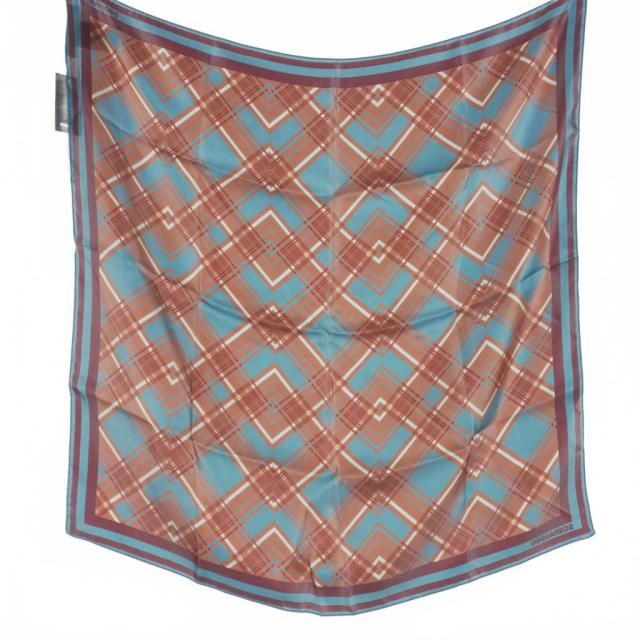 【中古】未使用品 ディースクエアード DSQUARED2 23AW 総柄 シルク スカーフ ポケットチーフ スーツ小物 ギフト