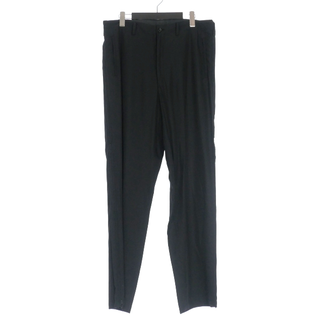 【中古】ヨウジヤマモトプールオム YOHJI YAMAMOTO POUR HOMME 19SS サイドジップスラックス パンツ XL ブラック