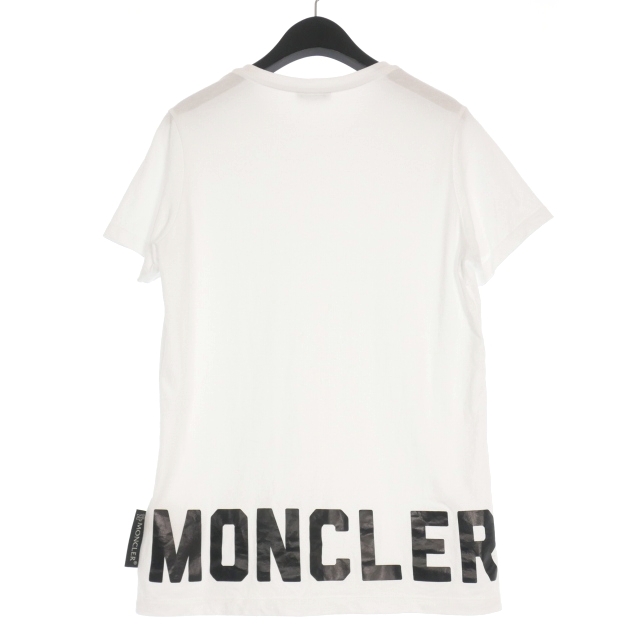 【中古】モンクレール MONCLER バックロゴ クルーネックTシャツ カットソー 半袖 XS ホワイト 白 E20938091650 V8094