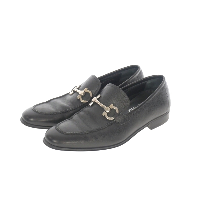 【中古】サルヴァトーレフェラガモ Salvatore Ferragamo ガンチーニ ビットローファー モカシン 靴 5.5 2E ブラック