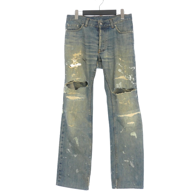 【中古】ヘルムートラング HELMUT LANG 1998 本人期 PAINTER JEANS ペイントデニムパンツ ジーンズ ダメージ 29