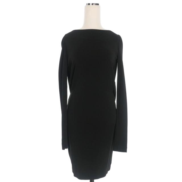 【中古】未使用品 ディースクエアード DSQUARED2 23AW オープンバックミニワンピース ドレス 長袖 XS ブラック 黒