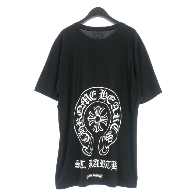 【中古】クロムハーツ CHROME HEARTS ホノルル限定 ホースシュー ポケットTシャツ カットソー 半袖 XL ブラック 黒