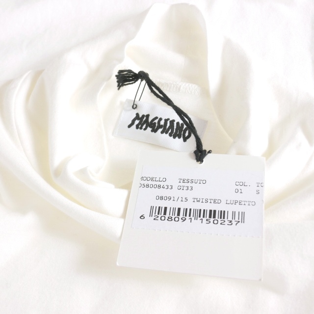 【中古】未使用品 マリアーノ MAGLIANO TWISTED LUPETTO ロゴ刺繍 ハイネックTシャツ カットソー 長袖 S ホワイト 白 O58008433 メンズ 中古】未使用品 マリアーノ MAGLIANO TWISTED LUPETTO ロゴ刺繍