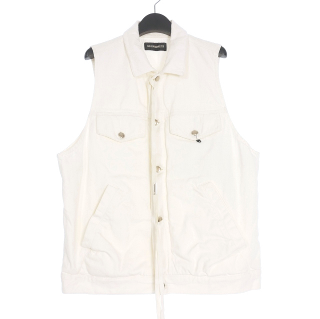 【中古】アンドゥムルメステール ANN DEMEULEMEESTER 23SS BENOIT スリーブレスデニムジャケット ベスト 44