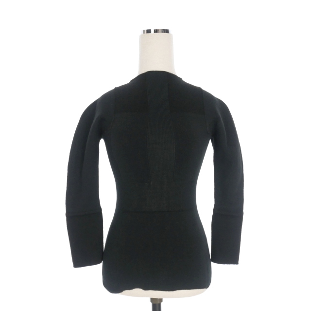 【中古】リックオウエンス Rick Owens 17AW GLITTER期 コンパクトニット セーター 七分袖 ブラック 黒 レディース