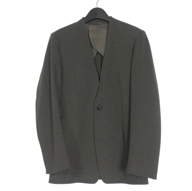 【中古】レインメーカー RAINMAKER ポンチローマ ノーカラーストレッチジャケット アンコンジャケット 長袖 4 グレー