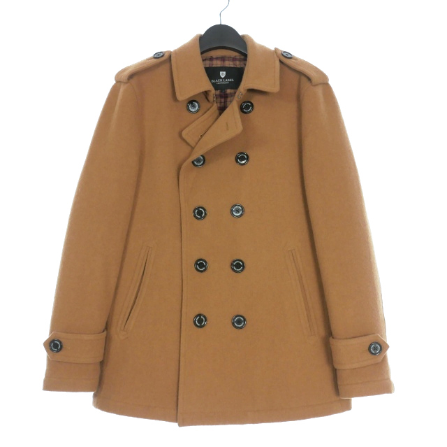 【中古】ブルーレーベルクレストブリッジ BLUE LABEL CRESTBRIDGE Pコート ピーコート ジャケット 裏地チェック柄 L