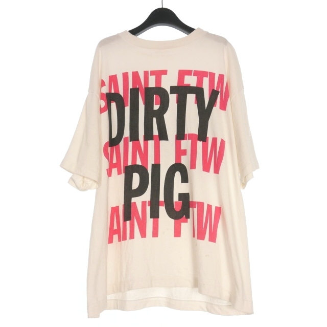 【中古】未使用品 セントマイケル SAINTMICHAEL 25SS DIRTY PIG SS TEE プリントTシャツ カットソー 半袖 M ホワイト