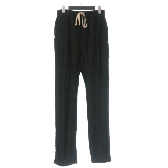 【中古】リックオウエンス Rick Owens ウールキュプラ ドローストリングパンツ スラックス 46 ブラック 黒 RU20S7390