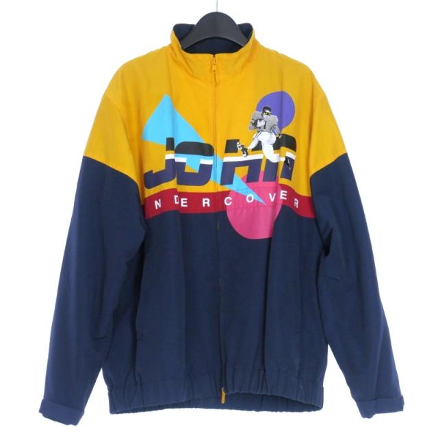 【中古】アンダーカバー UNDERCOVER John ロゴプリント トラックジャケット ブルゾン 長袖 2 イエロー/ネイビー