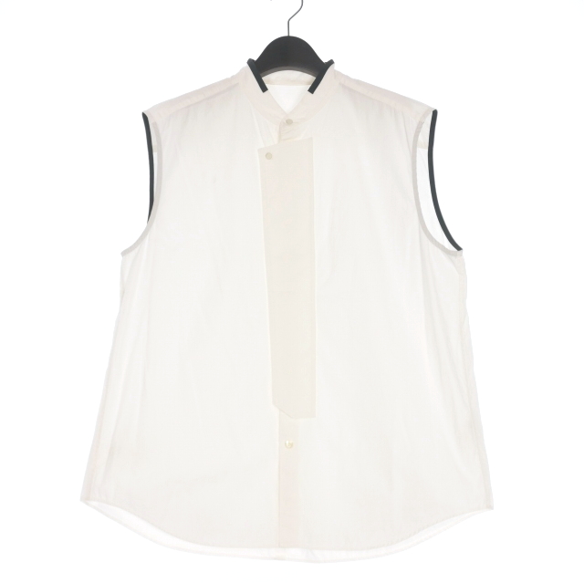 【中古】イレニサ IRENISA スリーブレススタンドカラーシャツ ノースリーブトップス 3 ホワイト 白 IH-24SS-B029-IM メンズ