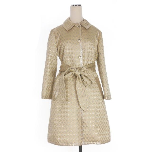 【中古】マークバイマークジェイコブス MARC by MARC JACOBS ドット柄 ステンカラーコート ジャケット XS ベージュ