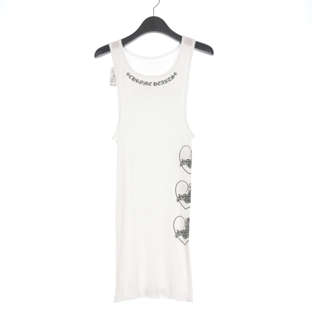 【中古】クロムハーツ CHROME HEARTS Love You リブタンクトップ カットソー M ホワイト 白 メンズ