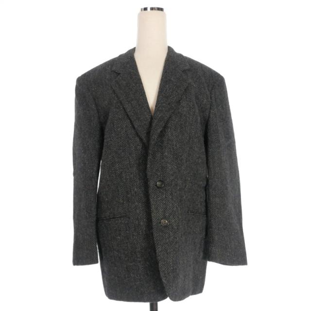 【中古】トリココムデギャルソン 90s ヘリンボーン ジャケット コート アウター M グレー 灰 TJ-080160 レディース