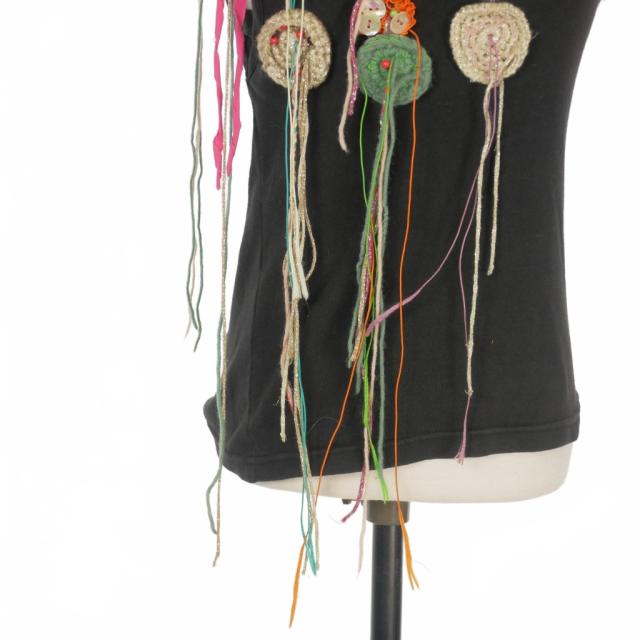 中古】ケンゾー KENZO 赤タグ 80-90' フラワー装飾 タンクトップ