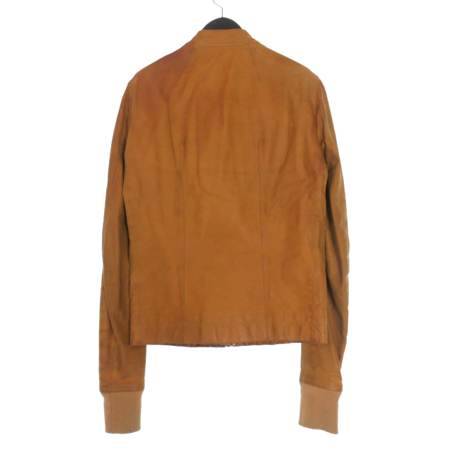 【中古】リックオウエンス Rick Owens インターシャレザーブルゾン シングルライダースジャケット 長袖 46 キャメル 中古】リックオウエンス Rick Owens インターシャレザーブルゾン