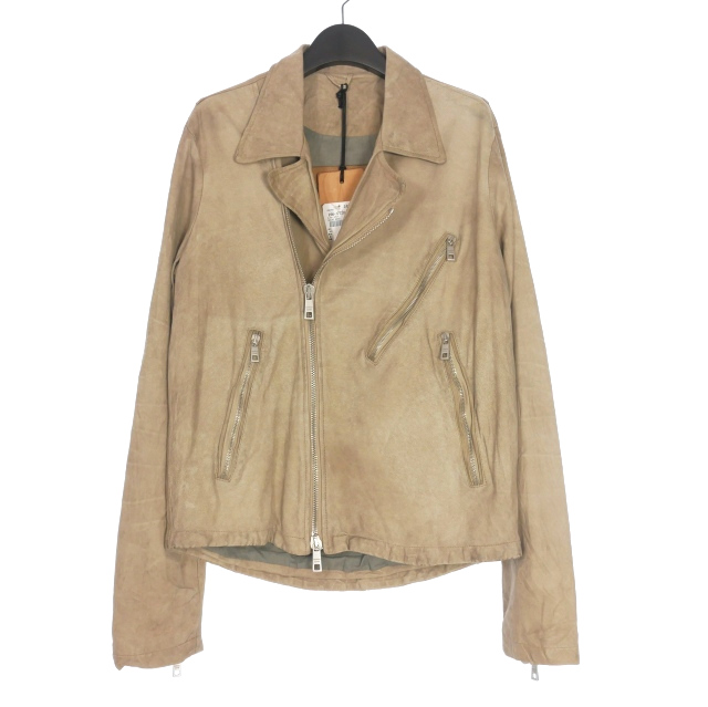 【中古】未使用品 ジョルジオブラット GIORGIO BRATO 24SS ブラッシュドレザー ダブルライダース ジャケット ブルゾン