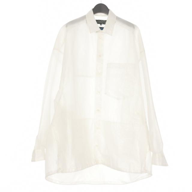 【中古】アンリアレイジ ANREALAGE 25SS 空調服 オーガンジーシャツ ジャケット 長袖 48 ホワイト 白 メンズ