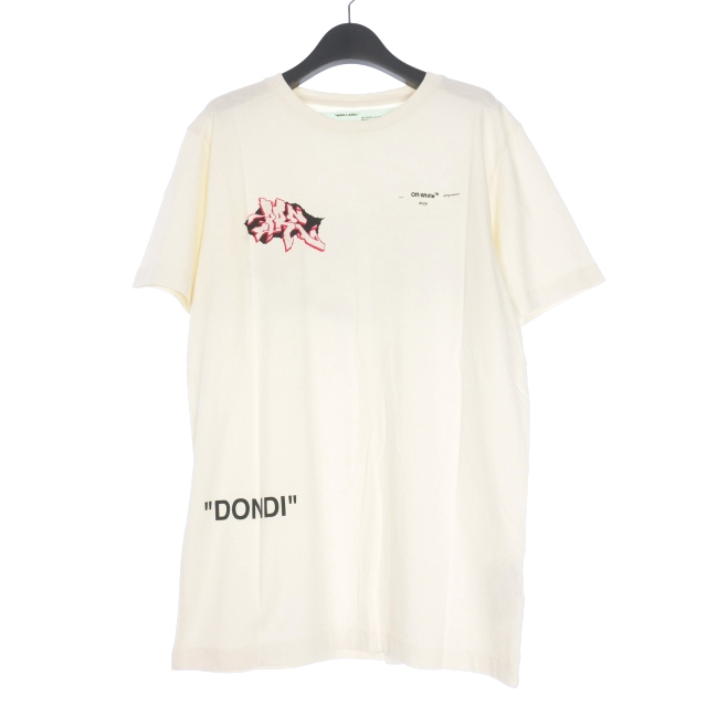 【中古】オフホワイト OFF WHITE DONDI GRAFFITI S/S SLIM TEE プリント Tシャツ カットソー 半袖 M オフホワイト