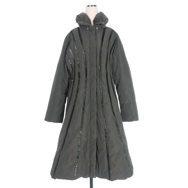 【中古】バルマン BALMAIN パイピング Aラインダウンコート ジャケット 長袖 M ダークグレー M2092D-105F 国内正規