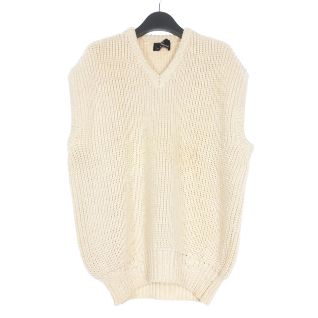 【中古】トリココムデギャルソン tricot COMME des GARCONS 90s Vネック ローゲージニットベスト セーター アイボリー