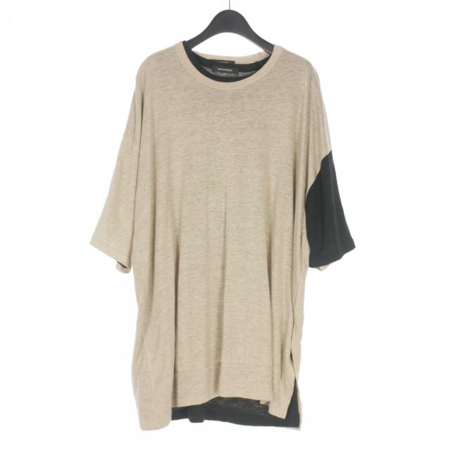 【中古】ヌードマサヒコマルヤマ NUDE:MASAHIKO MARUYAMA 24SS リネン レイヤード Tシャツ カットソー 半袖 0