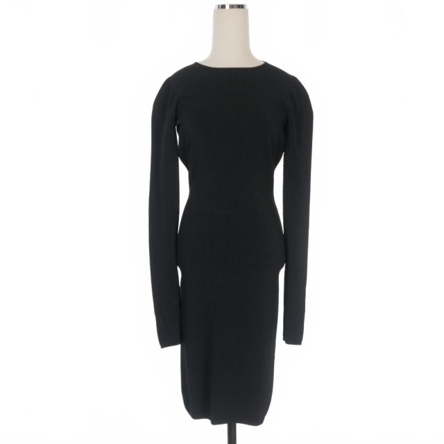 【中古】ディースクエアード DSQUARED2 23AW バックオープン ニットワンピース ドレス 長袖 XS ブラック 黒 S72CV0451