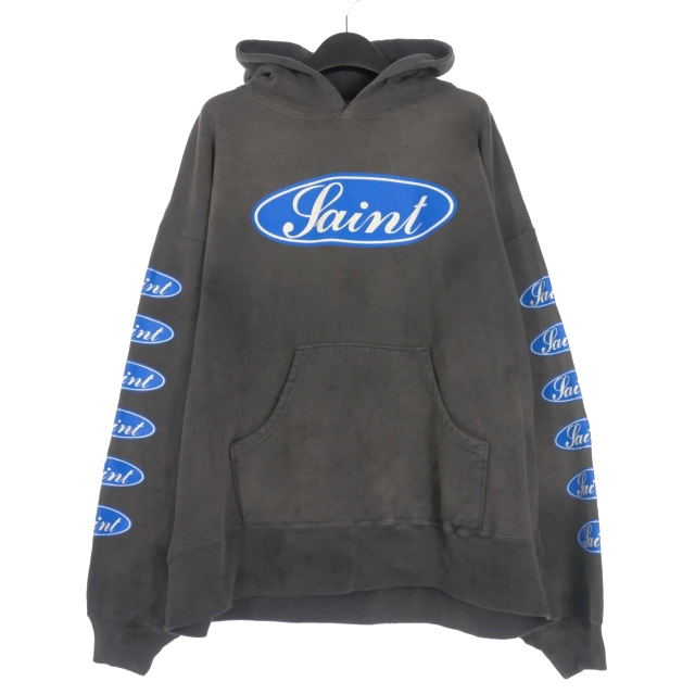 【中古】未使用品 セントマイケル SAINTMICHAEL 25AW LOVE AMONG HOODIE プルオーバーフーディ パーカー 長袖 XL 黒