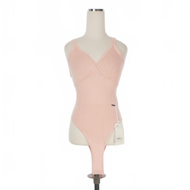 【中古】ディースクエアード 23AW ノースリーブ ボディースーツ タンクトップ ニット XS ピンク S72NA0095 国内正規