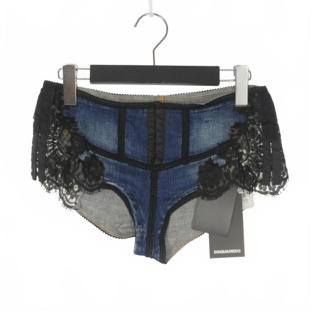 【中古】未使用品 ディースクエアード DSQUARED2 23AW Lace Trim Shorts レーストリム デニムショートパンツ ショーツ