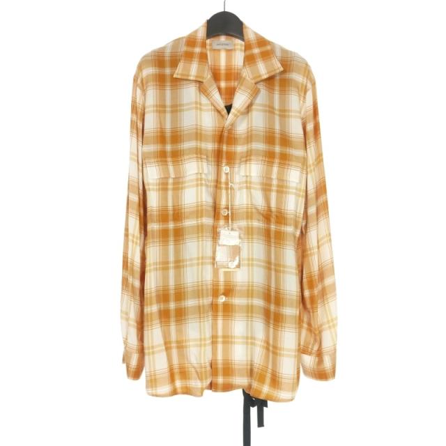 【中古】ベッドフォード BED J.W. FORD 21SS Inner vest open collar blouse レイヤード チェックシャツ 長袖シャツ 1 生成り