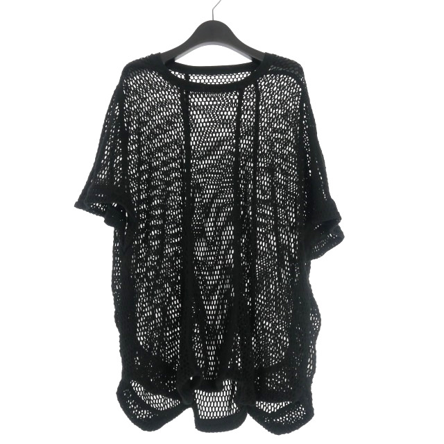 【中古】ユリウス JULIUS 23SS KNIT FOR MALE メッシュカットソー Tシャツ 半袖 2 ブラック 黒 817KNM3 メンズ