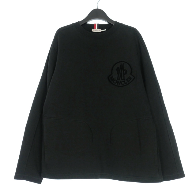 【中古】モンクレール MONCLER MAGLIA GIROCOLLO ロゴワッペン ポケット付き クルーネックスウェット トレーナー