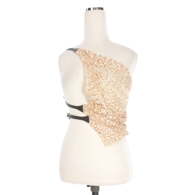 【中古】未使用品 ディースクエアード DSQUARED2 23AW Halter Embroidered Top 38 ベージュ S72NC1041 国内正規 レディース