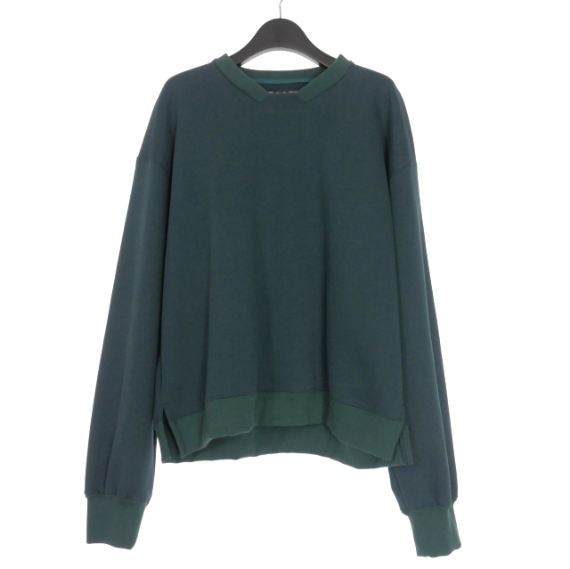 【中古】未使用品 ゲンイザワ GEN IZAWA 25AW lapel design sweat shirt スウェット トレーナー 長袖 FREE グリーン