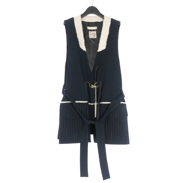【中古】未使用品 メアグラーティア meagratia 25AW Oversized gilet オーバーサイズジレ ベスト 00 ネイビー 紺